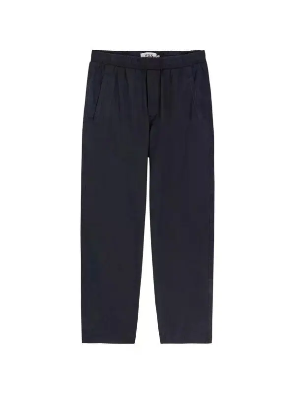 WAX LONDON Elasticated-waist Cotton Straight-leg Trousers - Blue