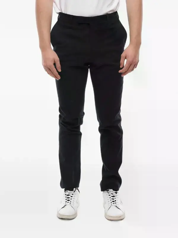 Corneliani Flat-front Chino Trousers - Black