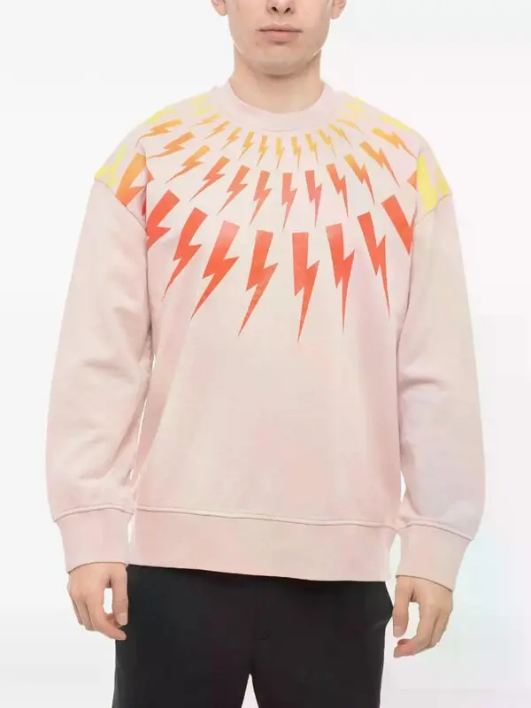 Neil Barrett Fair-isle Thunderbolt-print Sweater - Pink