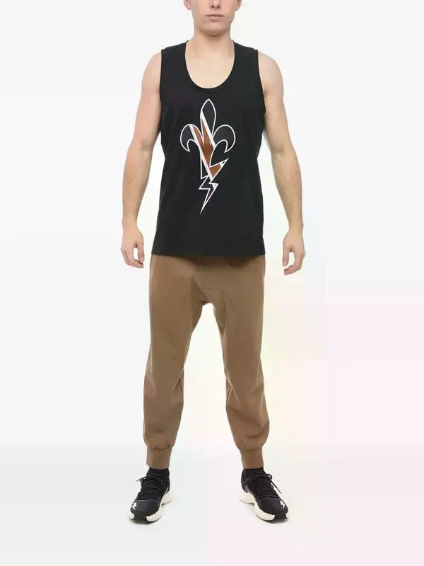Neil Barrett Fleur-de-thunder Embroidered Tank Top