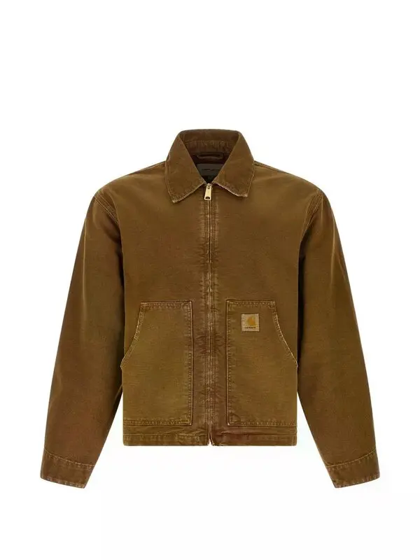 Carhartt Work In Progress Corduroy-collar Canvas Jacket - Brown