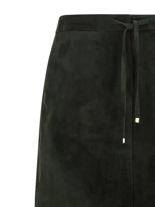 Max Mara Suede Midi Skirt - Green