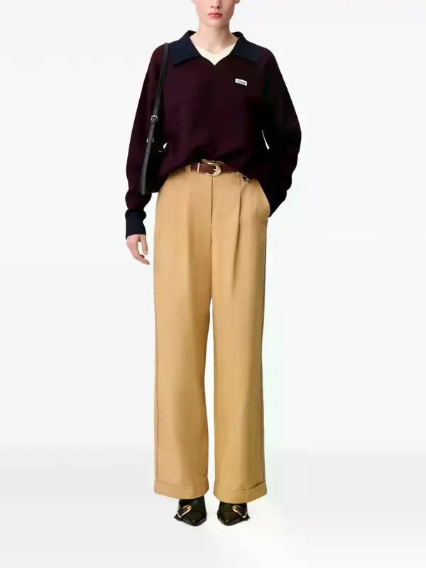 Claudie Pierlot Logo-patch V-neck Sweater