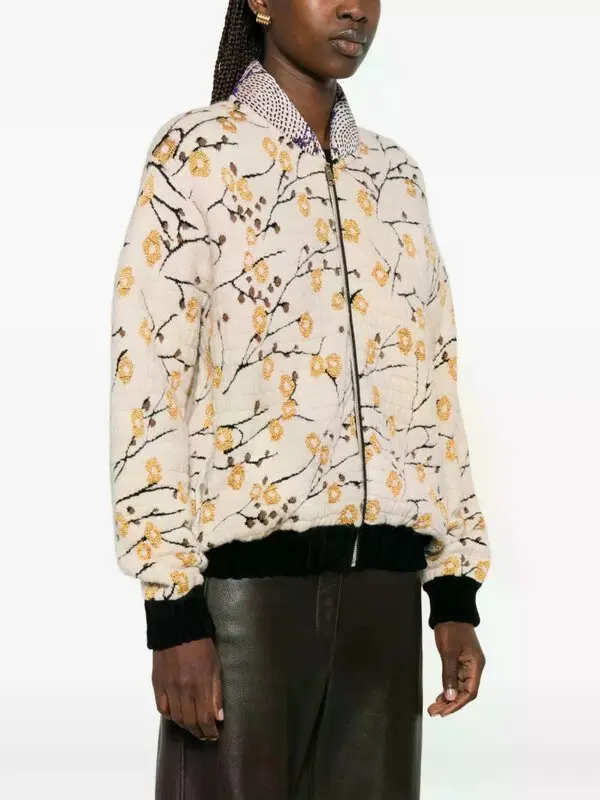 FORTE_FORTE Long-sleeve Zip-fastening Cardigan