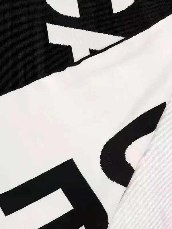 Off-White Logo-intarsia Knitted Scarf - Black