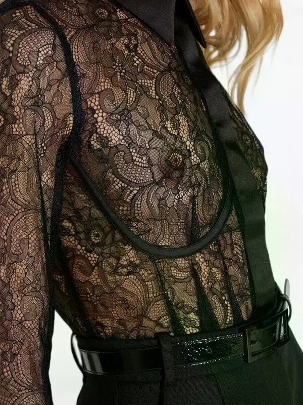 Elisabetta Franchi Floral Lace Shirt