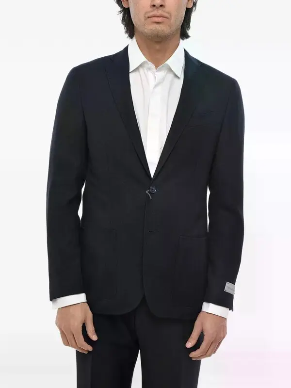 Corneliani Single-breasted Wool Blazer - Blue