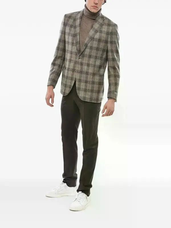Corneliani District Check Long-sleeve Blazer