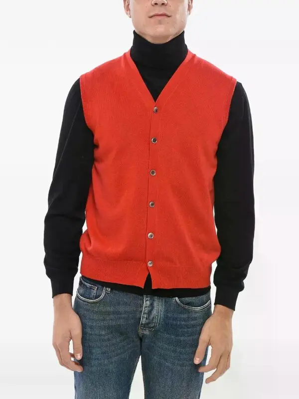 Malo Sleeveless V-neck Vest - Red