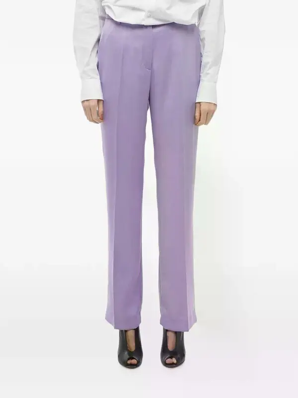 HEBE STUDIO Satin Straight Pants - Purple