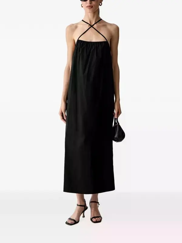 BENETTON Criss-cross-strap Loose Maxi Dress - Black