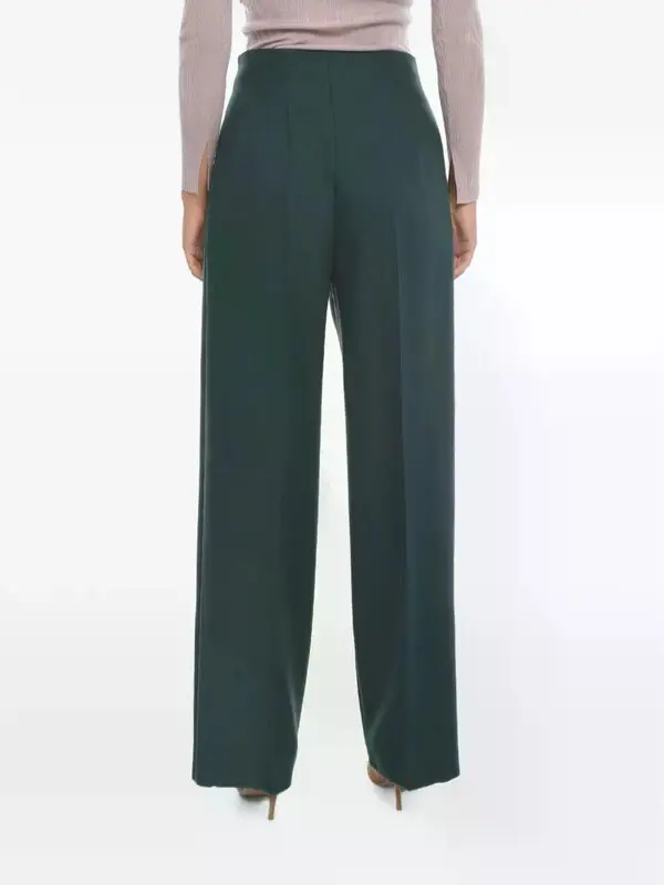 SUPER BLOND Pleated Wide-leg Trousers - Green