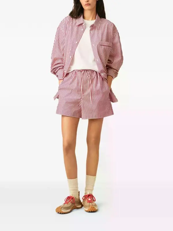 AMI Paris Cotton Arrow Striped Shorts