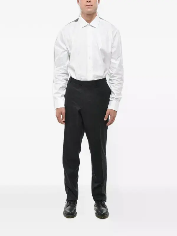 Corneliani Flat-front Wool Tailored Trousers