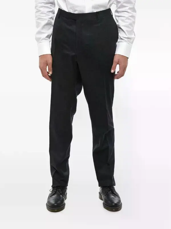 Corneliani Flat-front Wool Tailored Trousers - Grey