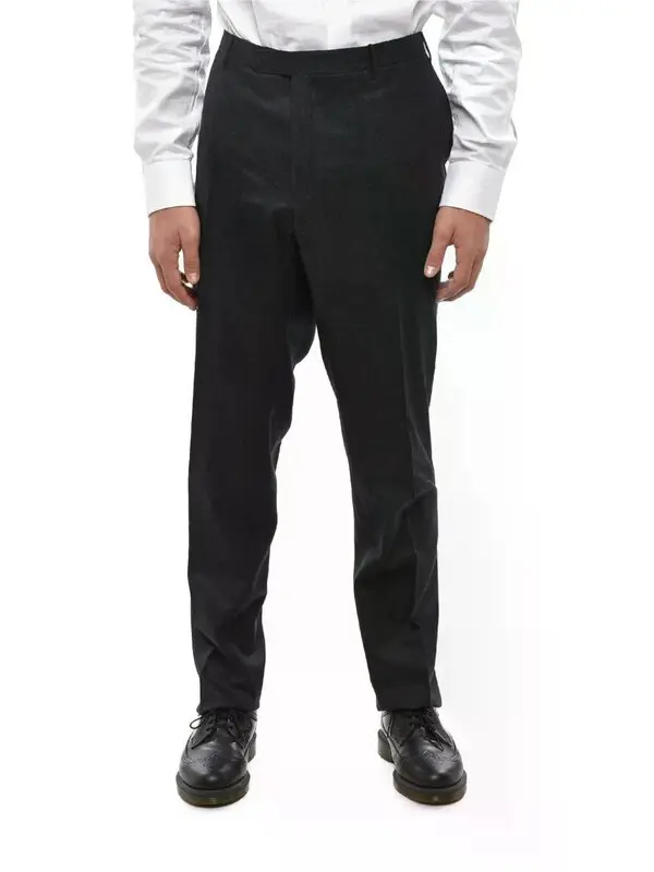 Corneliani Flat-front Wool Tailored Trousers - Grey