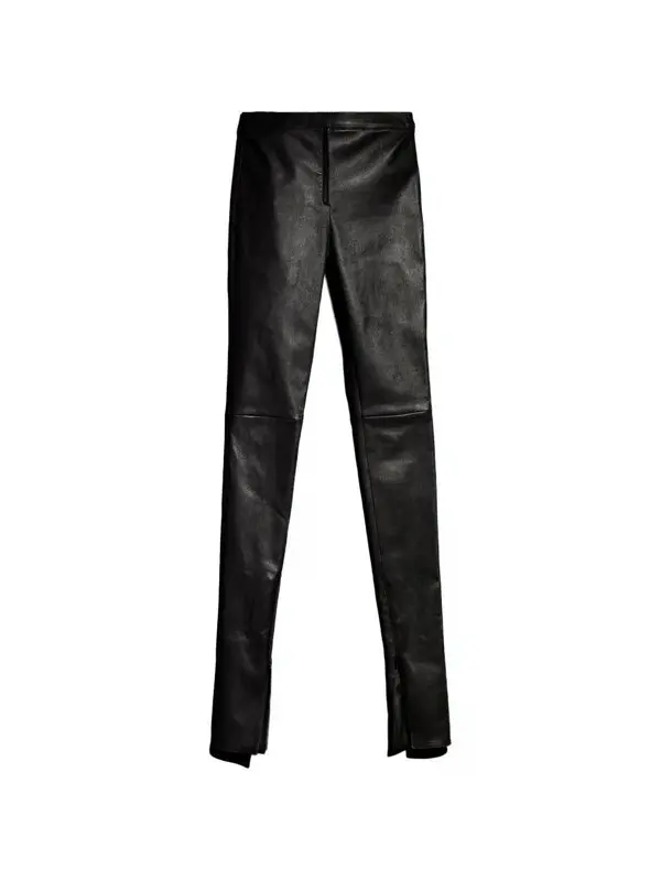 Gucci Zip-cuff Leather Skinny Trousers - Black