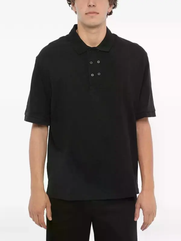 Neil Barrett Piqué Cotton Polo Shirt - Black