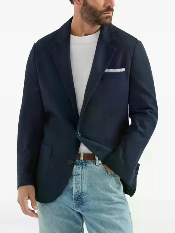 Brunello Cucinelli Cashmere Jersey Blazer With Patch Pockets