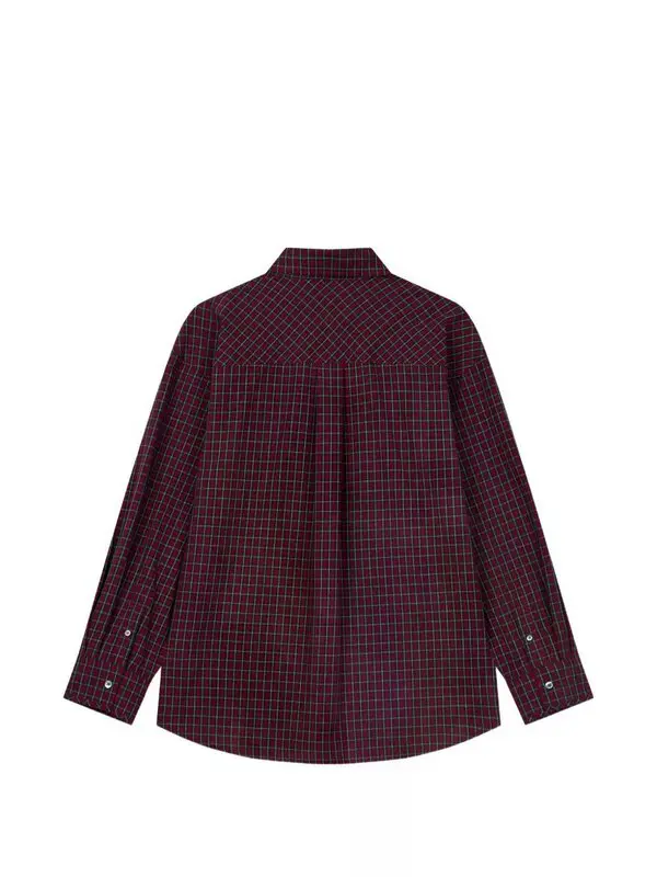 STUDIO TOMBOY Check-pattern Button-down Cotton Shirt - Red