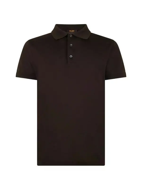MOORER Short-sleeve Polo Shirt - Brown