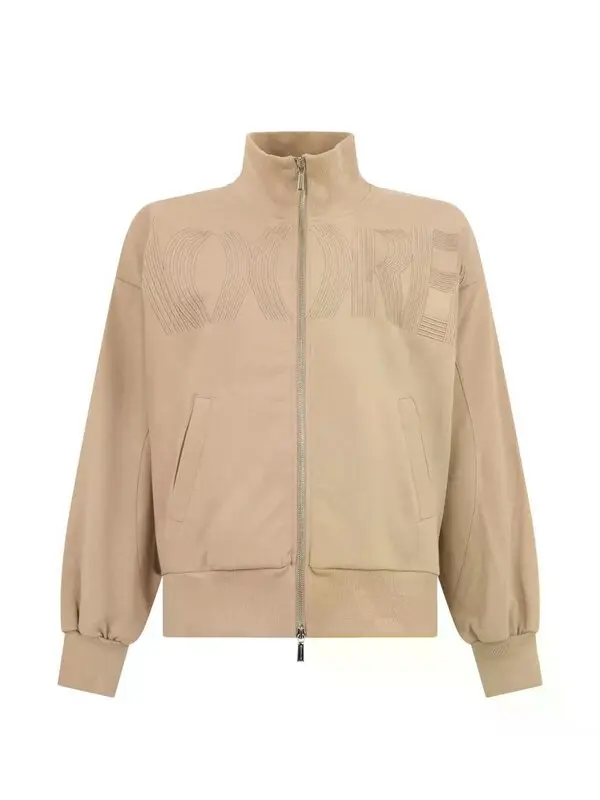 MOORER Zip-up Cotton Sweatshirt - Neutrals