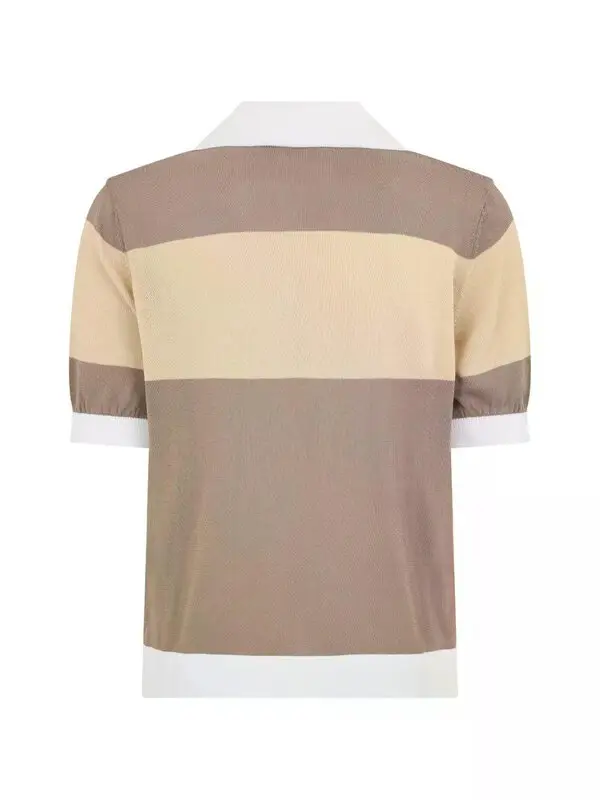 MOORER Short-sleeve Polo Top - Brown