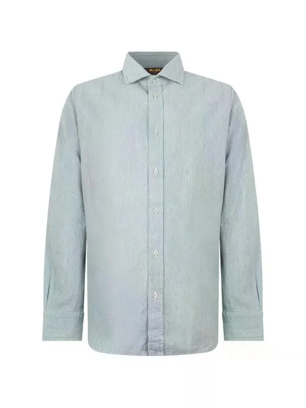 MOORER Spread-collar Shirt - Blue