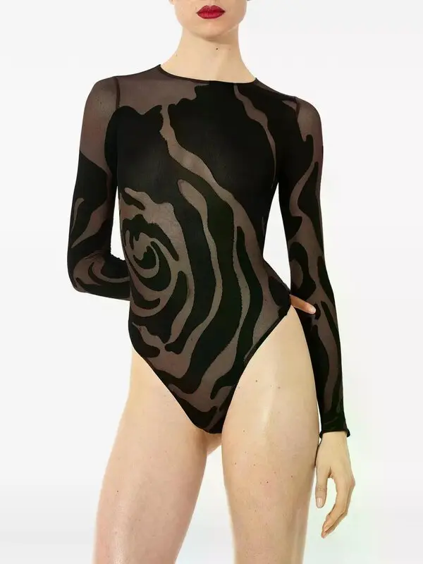 Wolford Rose-pattern Circular-knit Bodysuit