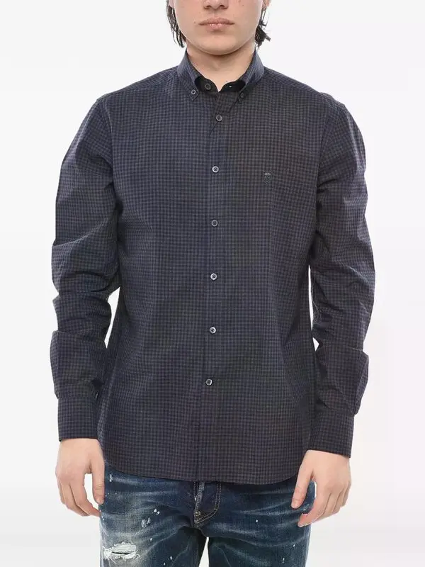 Corneliani Checked Button-down Shirt - Blue