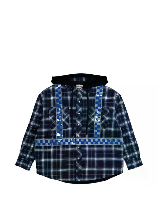 AWGE Check-pattern Reflective-detail Jacket - Blue