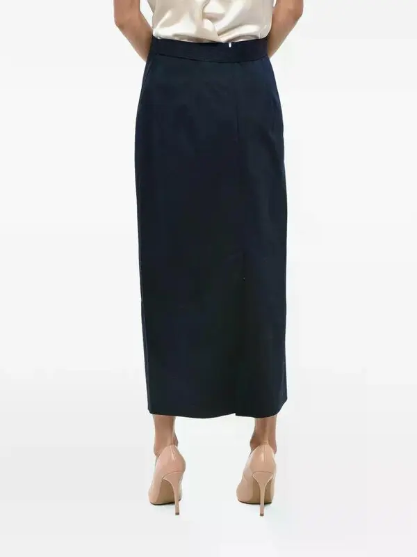 SUPER BLOND Belted Midi High-waisted Skirt