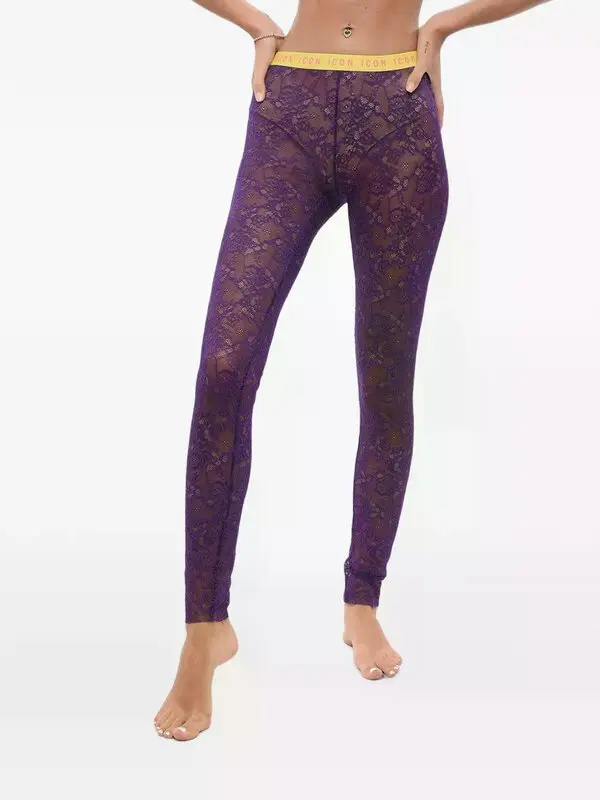 Dsquared2 Icon Lace Tights - Purple