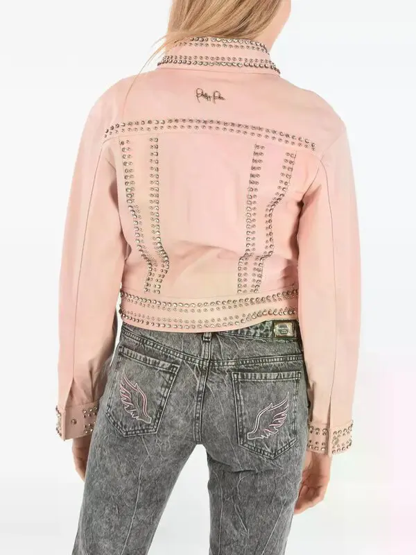 Philipp Plein Crystal-embellished Leather Jacket