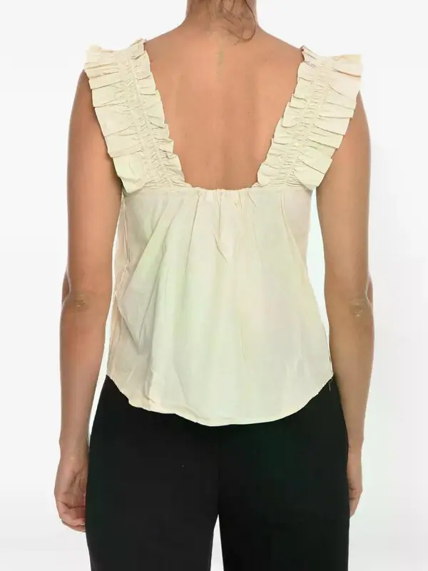 SAMSOE SAMSOE Ruffled Square-neck Blouse