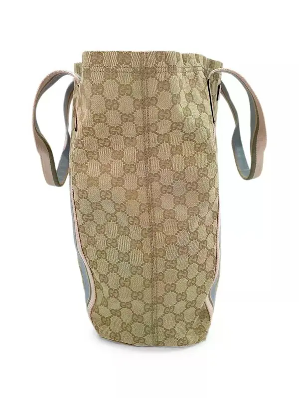 Gucci 2000s Gg Supreme Striped Tote Bag - Neutrals
