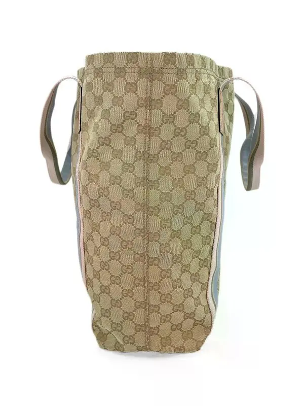 Gucci 2000s Gg Supreme Striped Tote Bag - Neutrals