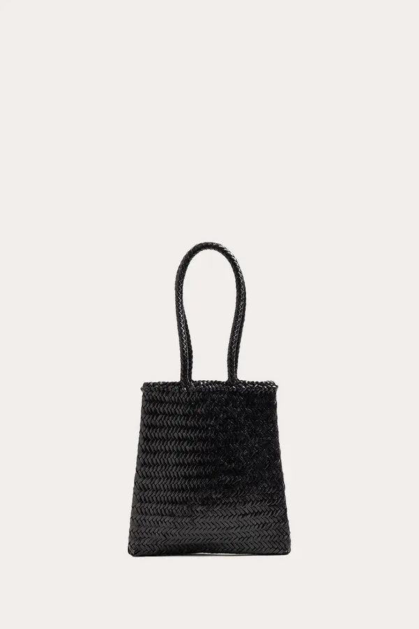 LIFFNER Flat Leather Basket - Black