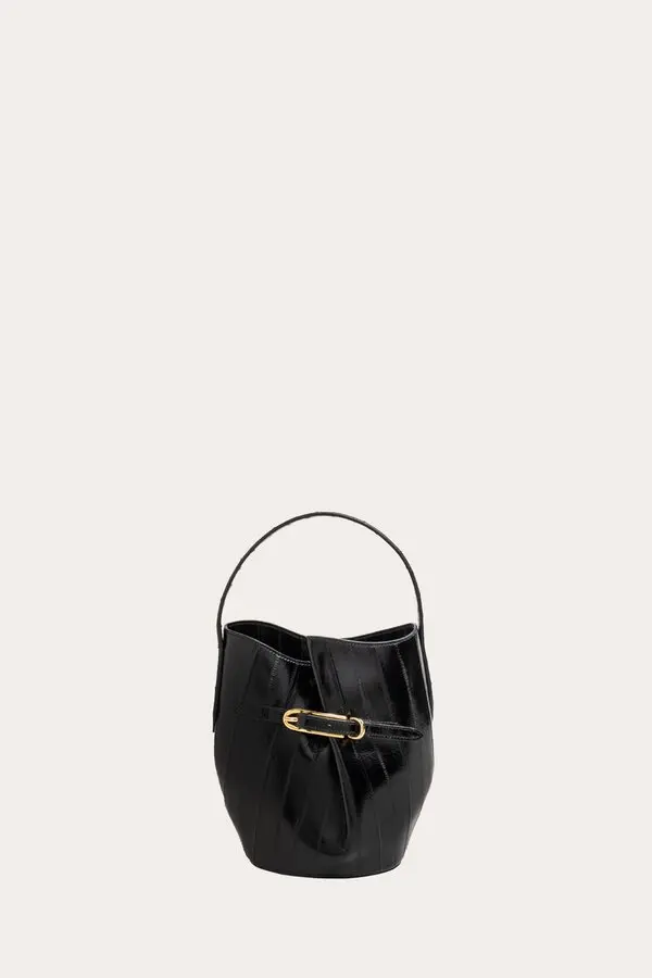 LIFFNER Belted Bucket Bag Mini Eel - Black