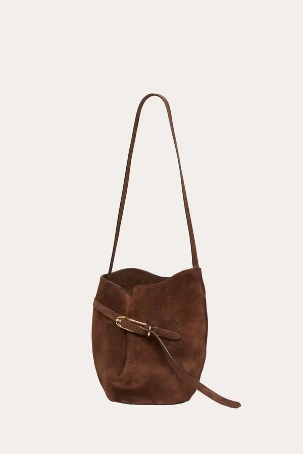 LIFFNER Belted Suede Bucket Bag