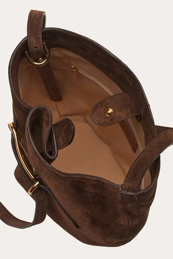 LIFFNER Belted Suede Bucket Bag