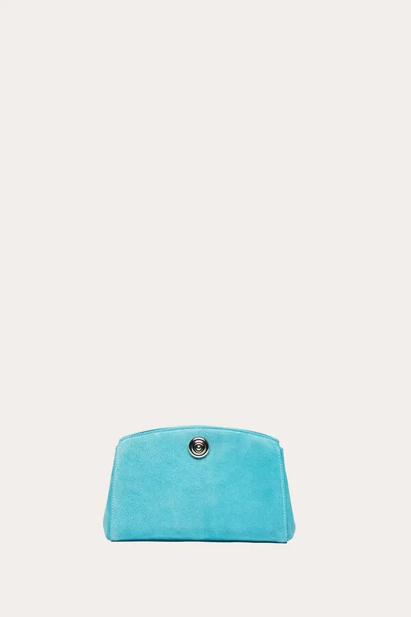 LIFFNER Pushlock Clutch Smeraldo Suede - Blue