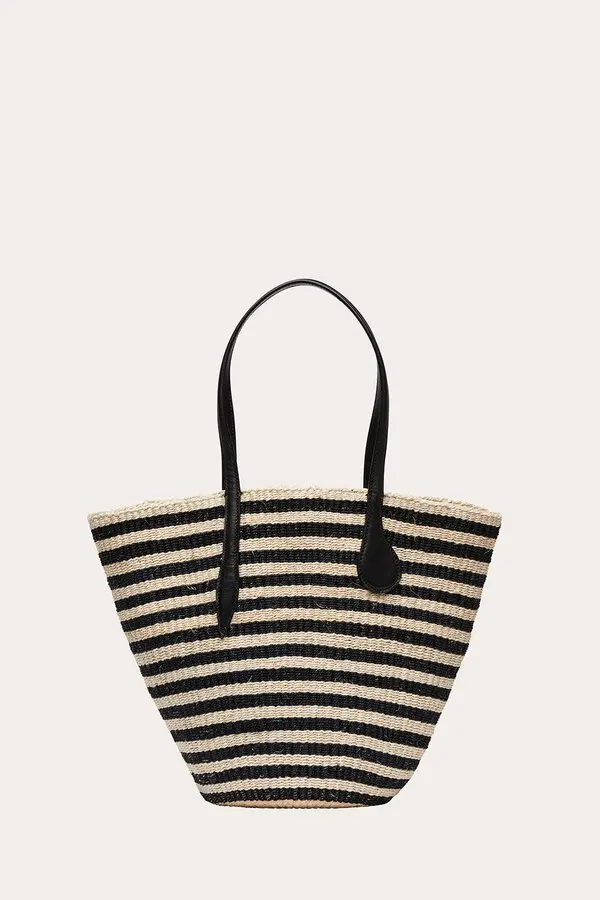 LIFFNER Straw Basket Black And Cream - Multi