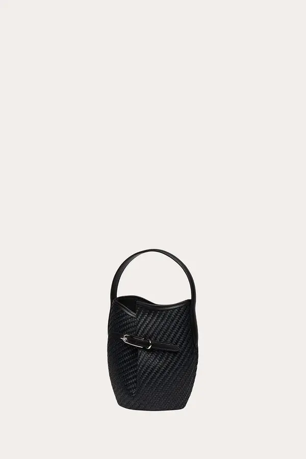 LIFFNER Belted Bucket Bag Mini Raffia