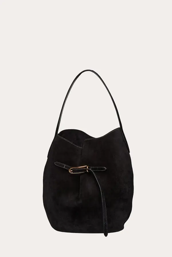 LIFFNER Belted Suede Bucket Bag
