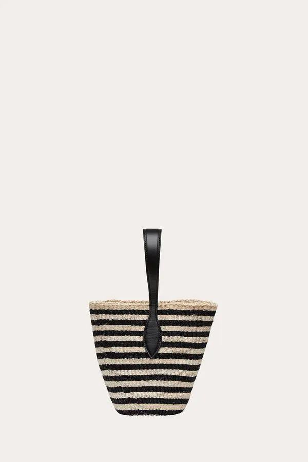 LIFFNER Striped Woven Basket Bag - Beige