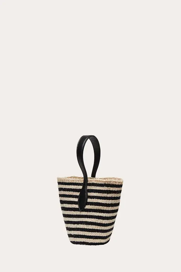 LIFFNER Striped Woven Basket Bag - Beige