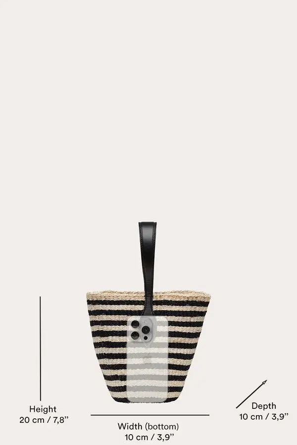 LIFFNER Striped Woven Basket Bag - Beige