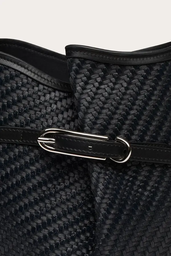 LIFFNER Belted Raffia Bucket Bag