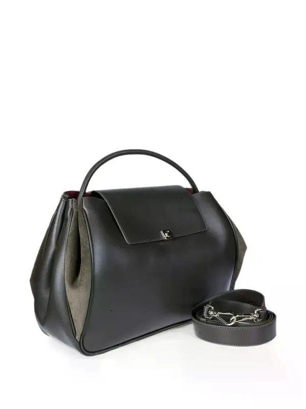 COCCINELLE Leather And Suede Handheld Cross Body Bag - Grey